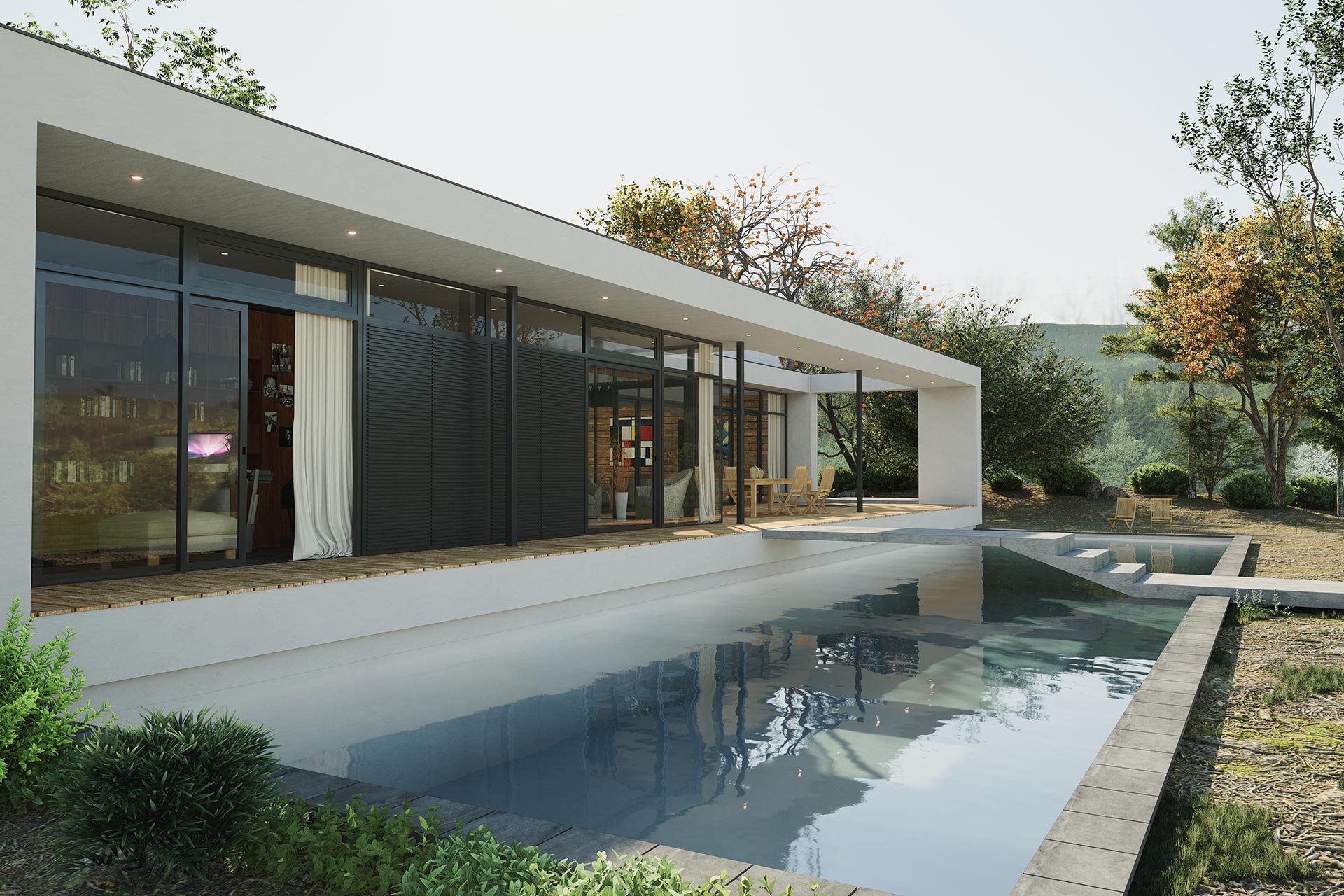 Modern one-story house built from scratch in 2 months - Almatec